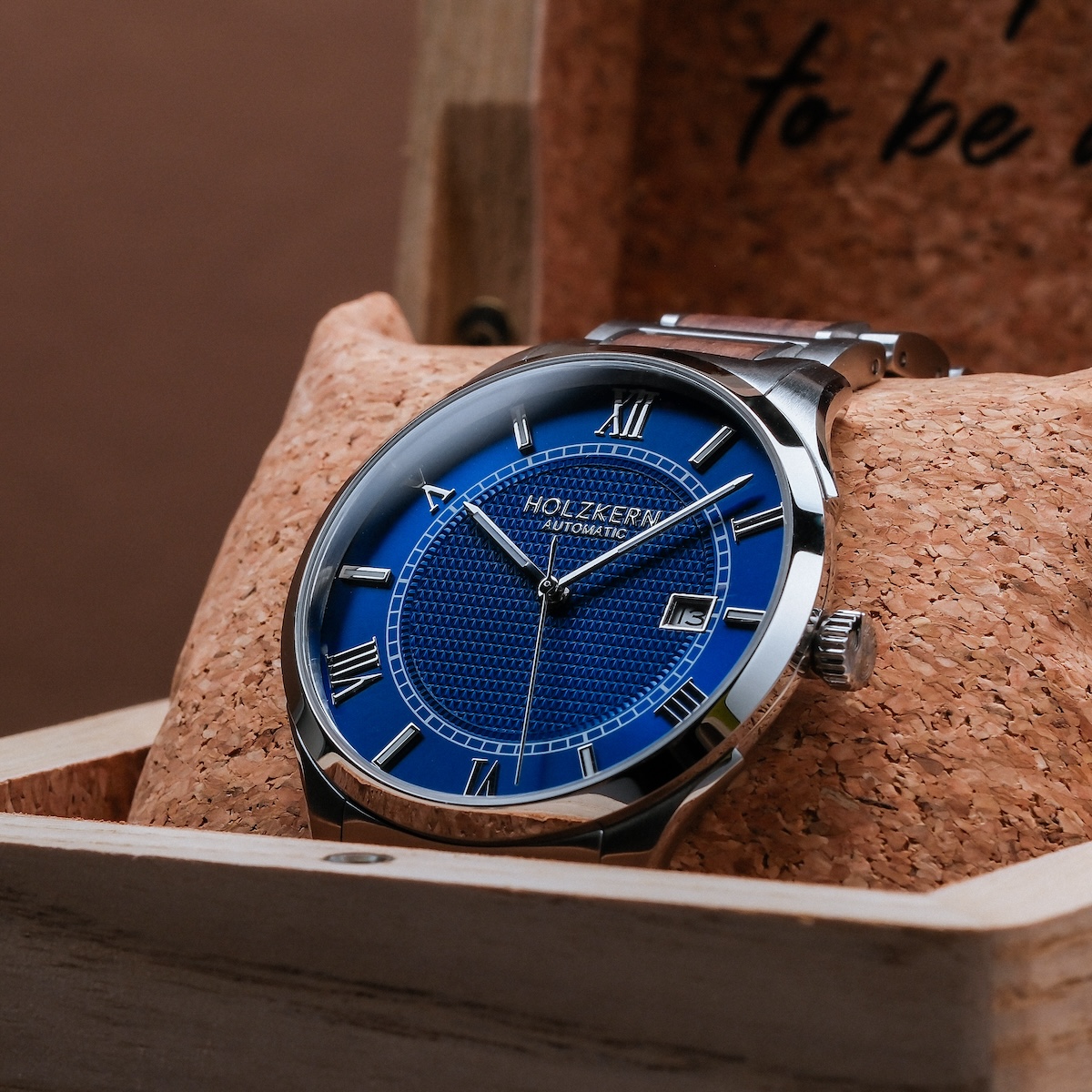 Milestones (Walnut/Blue) | Holzkern Wood Watches