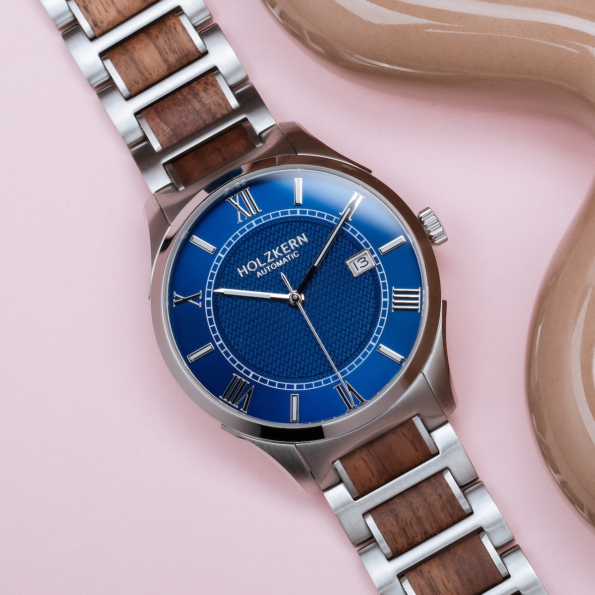 Milestones (Walnut/Blue) | Holzkern Wood Watches